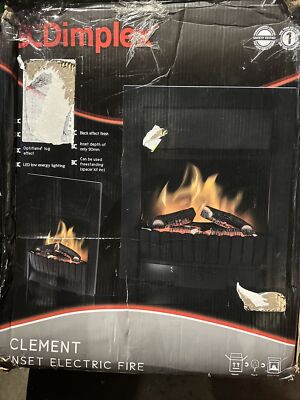 Dimplex CMT20BL Clement Log Effect Freestanding Electric Fire Black ...