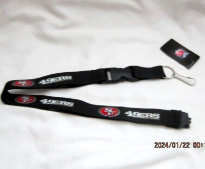 49ers Black Officially Licensed Logo Keychain/ID Holder Detachable ...