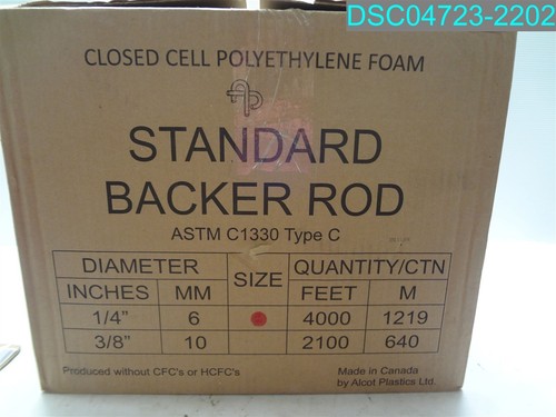 Standard Backer Rod ASTM C1330 Type C 400' 1/4" 6MM | eBay