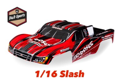 Traxxas 7027-RED - Body, 1/16 Slash® 4X4, red (painted, decals applied ...