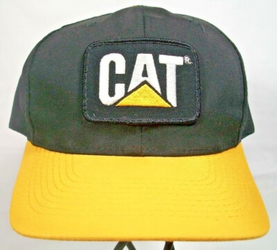 Caterpillar Equipment CAT Patch Hat Black Yellow Official Product ...