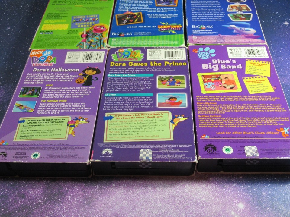 Vintage Lot of 6 VHS Children's Cartoons in Slip Covers Blues Clues ...
