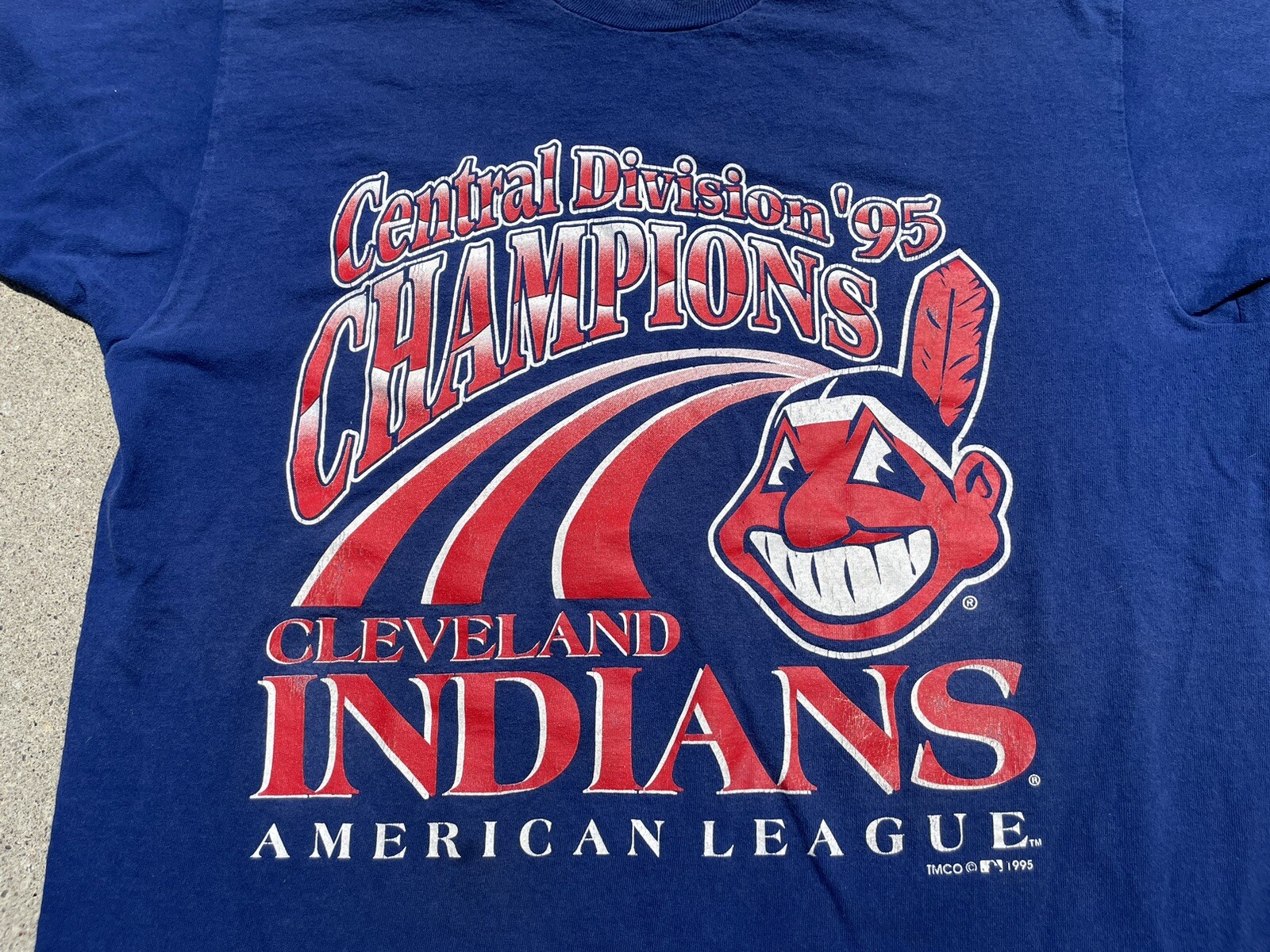 vintage 1995 Cleveland Indians shirt - sz XL - 90s wh… - Gem