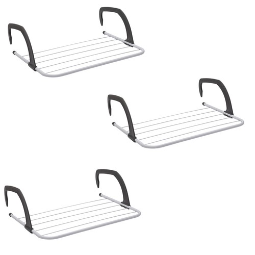3 x Small Over Radiator Airer 5 Bar Towel Holder Folding Clothes ...