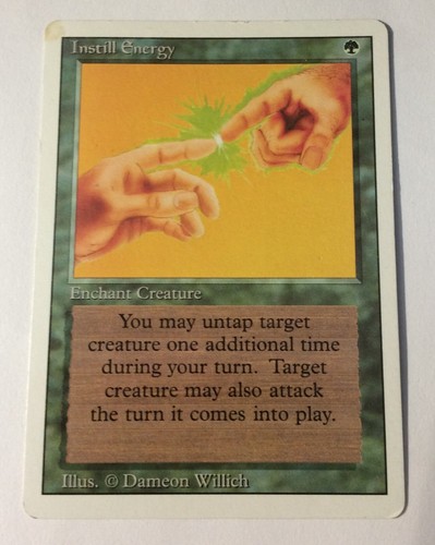 MTG - Magic the Gathering, INSTILL ENERGY, Revised, Enchant Creature ...
