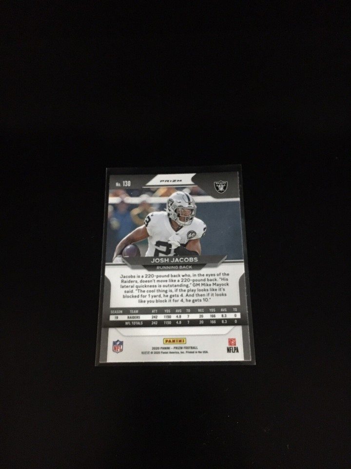 Josh Jacobs 2020 Panini Prizm RWB Prizm Football Card Raiders 130 | eBay
