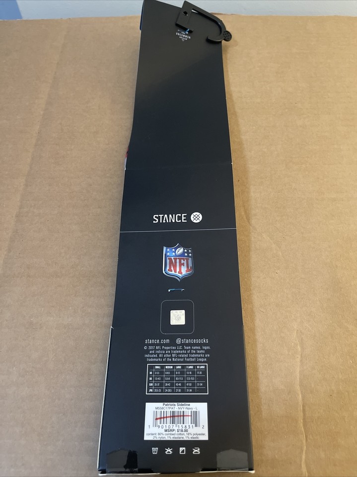 Stance Mens New England Patriots Sideline Crew Socks NFL Football Size ...