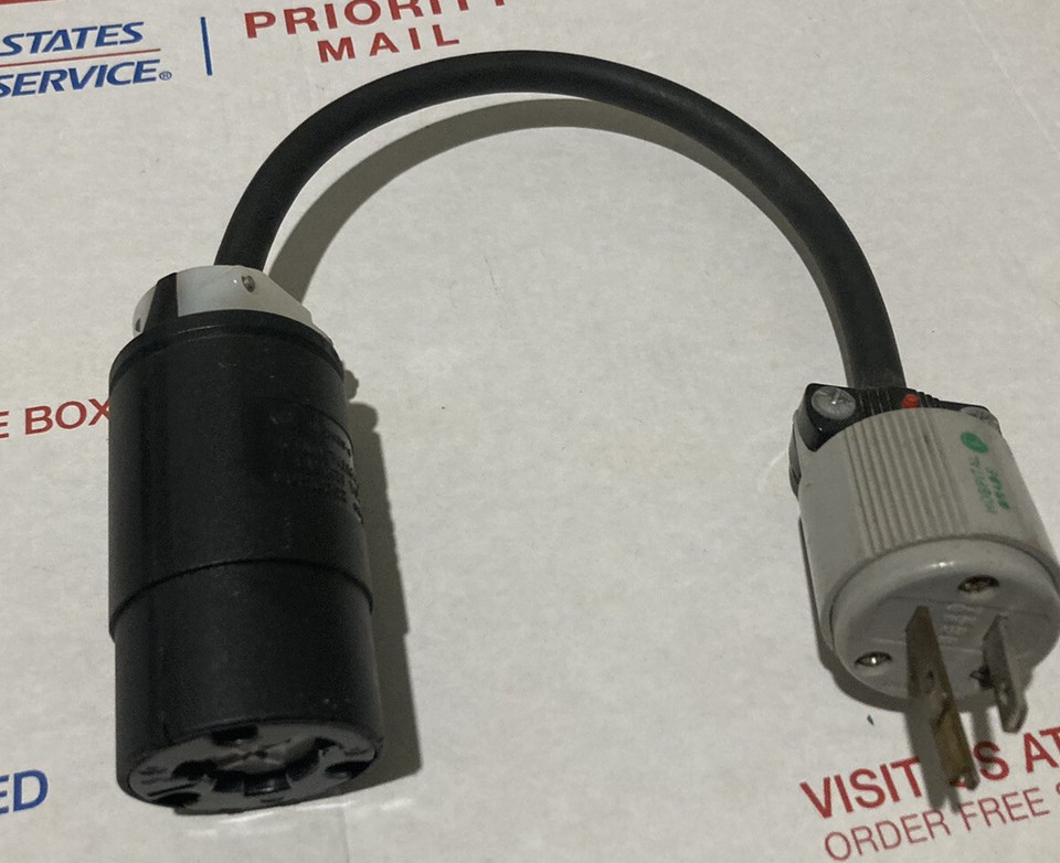 HUBBELL 2300IHGB Turn & Pull Female 20A 125V/ Nema 5-15p Male Hospital ...