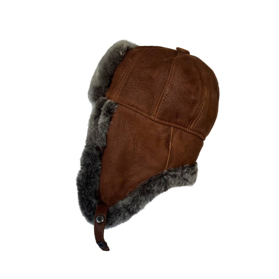 Handmade Winter Real Shearling Sheepskin Trapper Hat Ushanka Hat | eBay