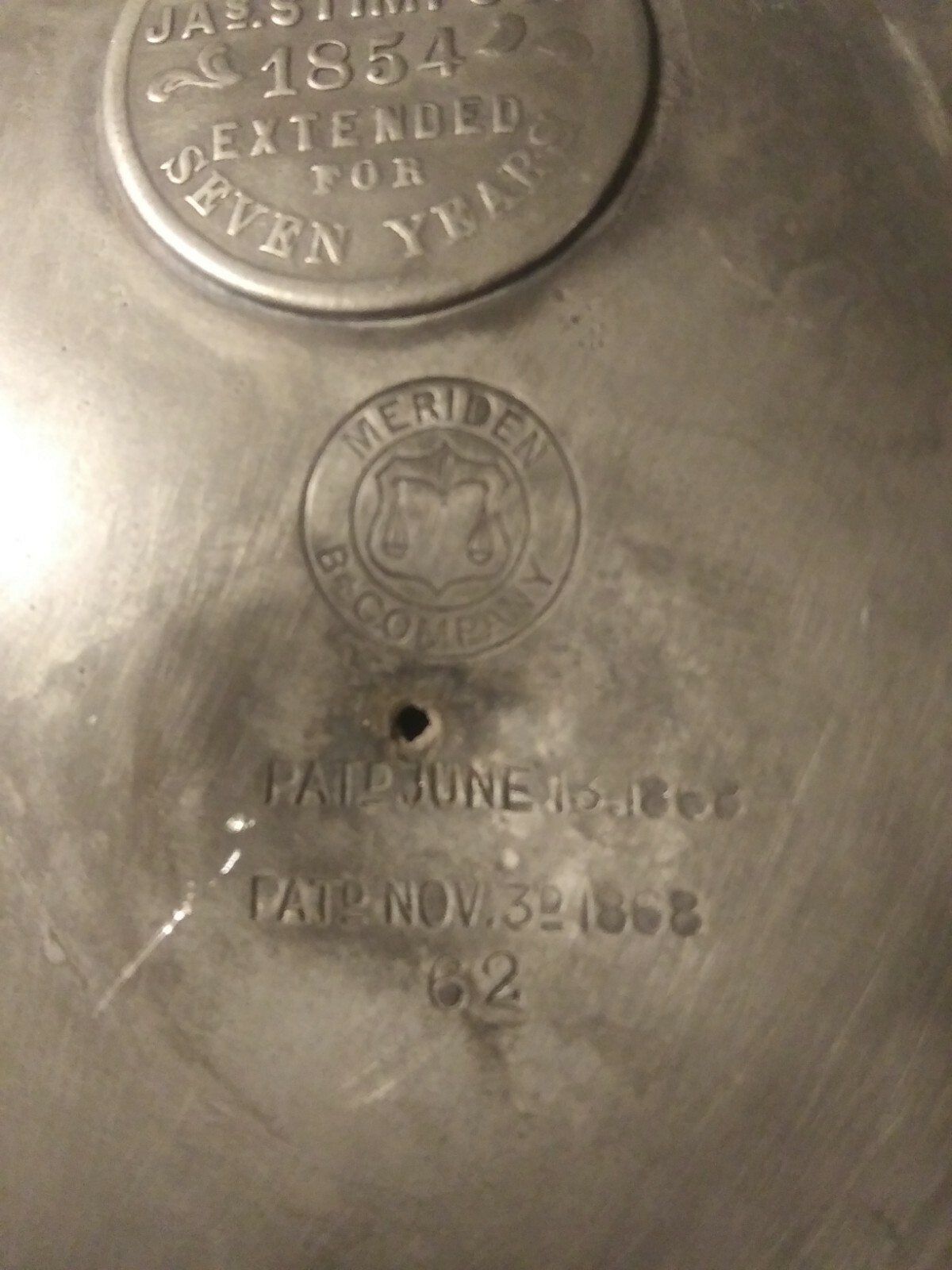 JAS. STIMPSON Silver Plated Ice Water Pitcher Ceramic Liner 1854 ...