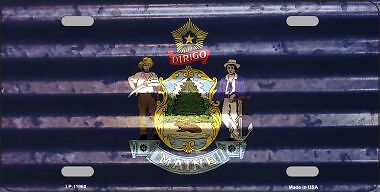Maine Corrugated Flag Novelty License Plate Tag LP11960 | eBay