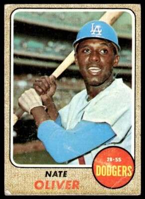 1968 Topps Nate Oliver creases Los Angeles Dodgers #124 | eBay