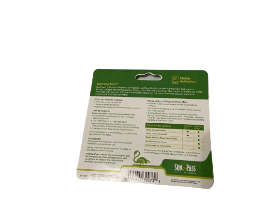 SunPass MINI Transponder Sticker Florida Prepaid Toll Program Toll ...