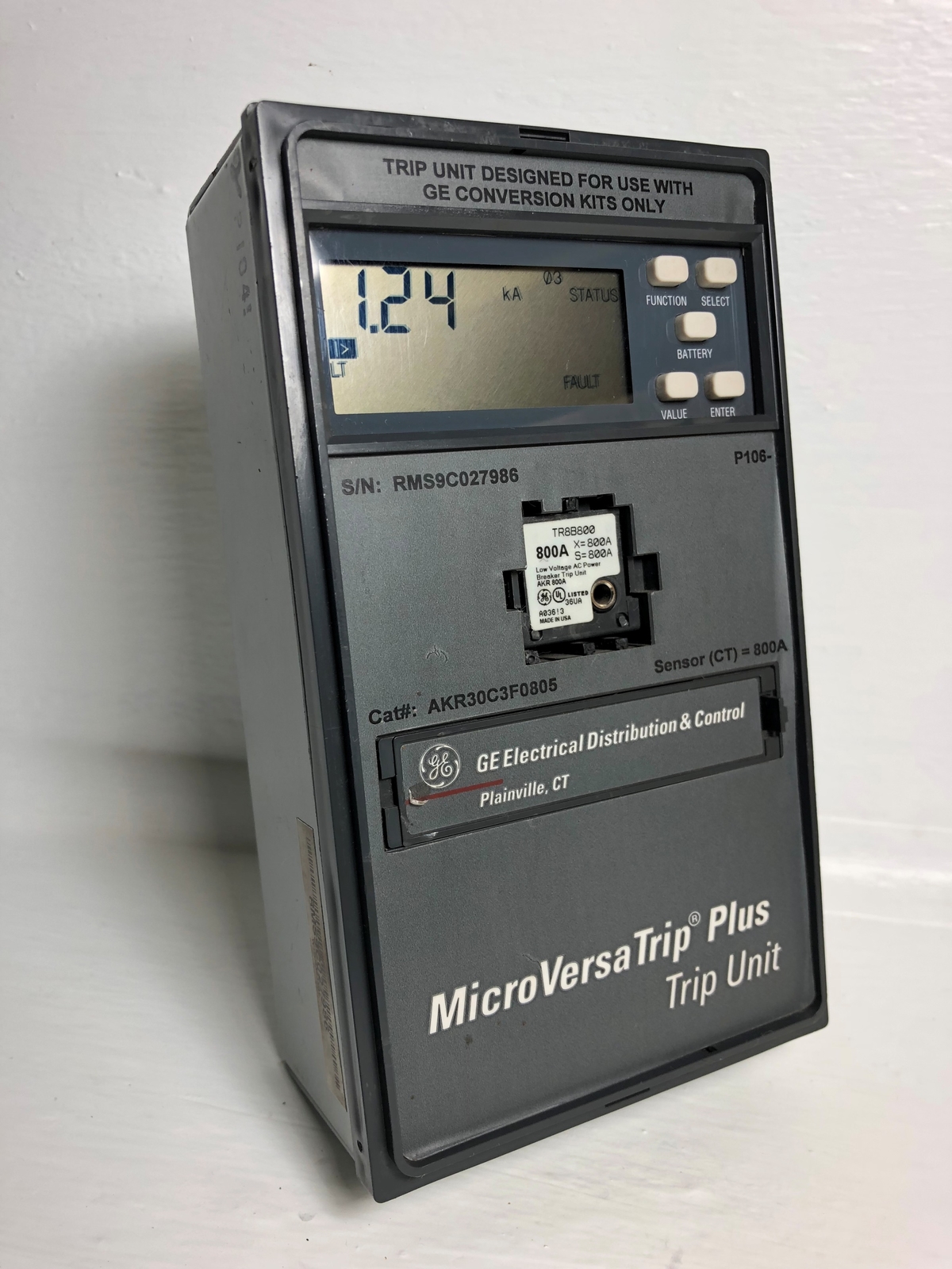 GE AKR30C3F0805 800A MicroVersaTrip Plus Trip Unit w/ 800 Amp Plug ...