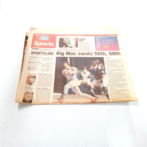 USA Today Sports Weekly Sept. 3 1998 Mark McGuire Home Run Record Roger ...