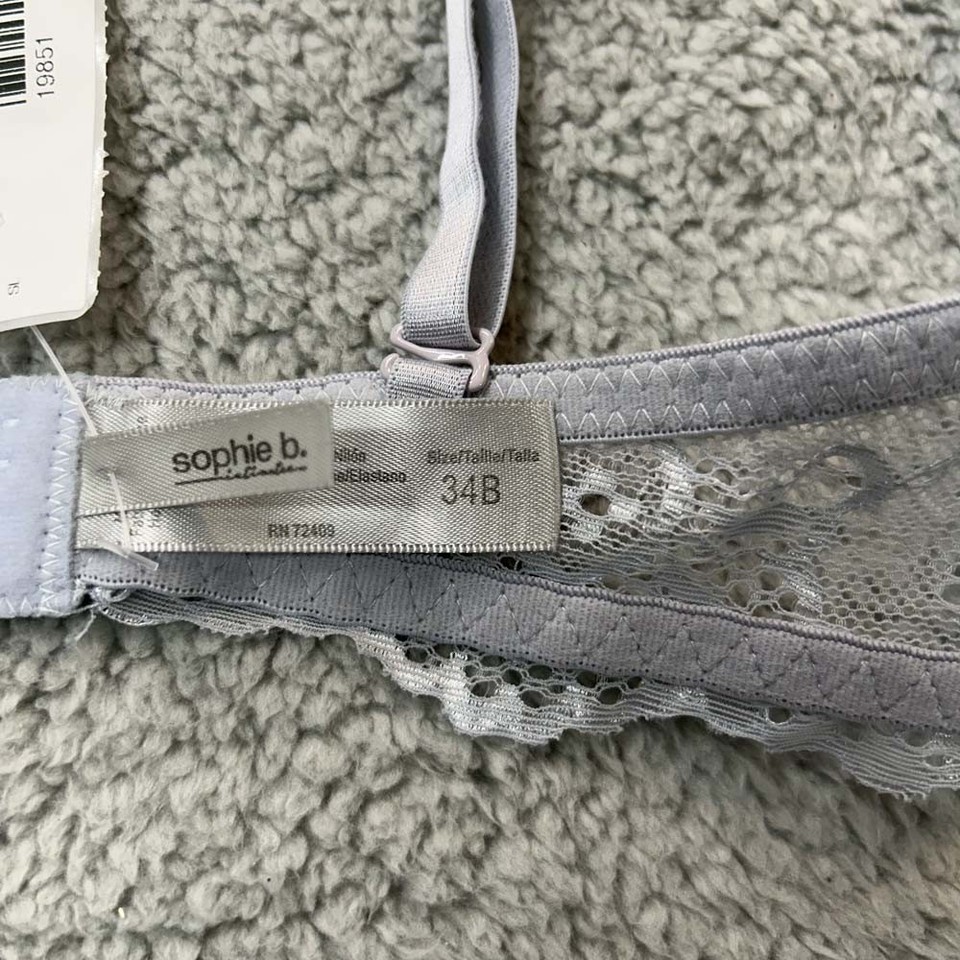 Sophie B Bra 34B Push Up Bra lace Boost Sexy Gray | eBay