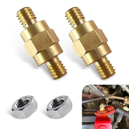 2 PCS Side Post Terminal Bolt, 3/8"-16 Brass Cable Pole Conversion ...