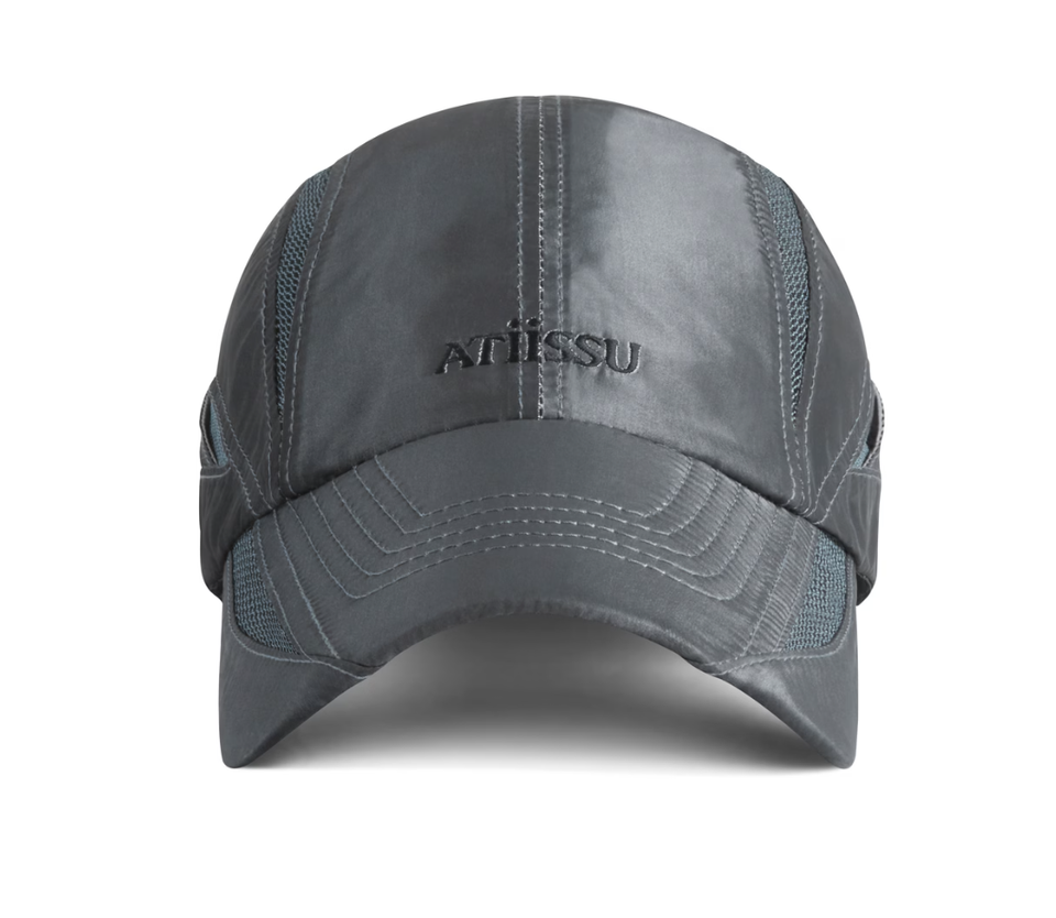ATIISSU Wing Cap Grey | Glossy Baseball Hat with Mesh Panels, Wing Flap ...