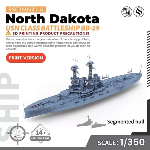 SSMODEL SSC350521-A 1/350 Model Kit USN North Dakota Class Battleship ...
