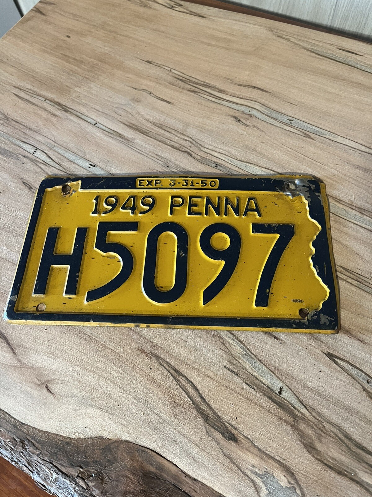 1949 Penna License Plate Collectible Metal Gas and Oil Vintage MCM | eBay