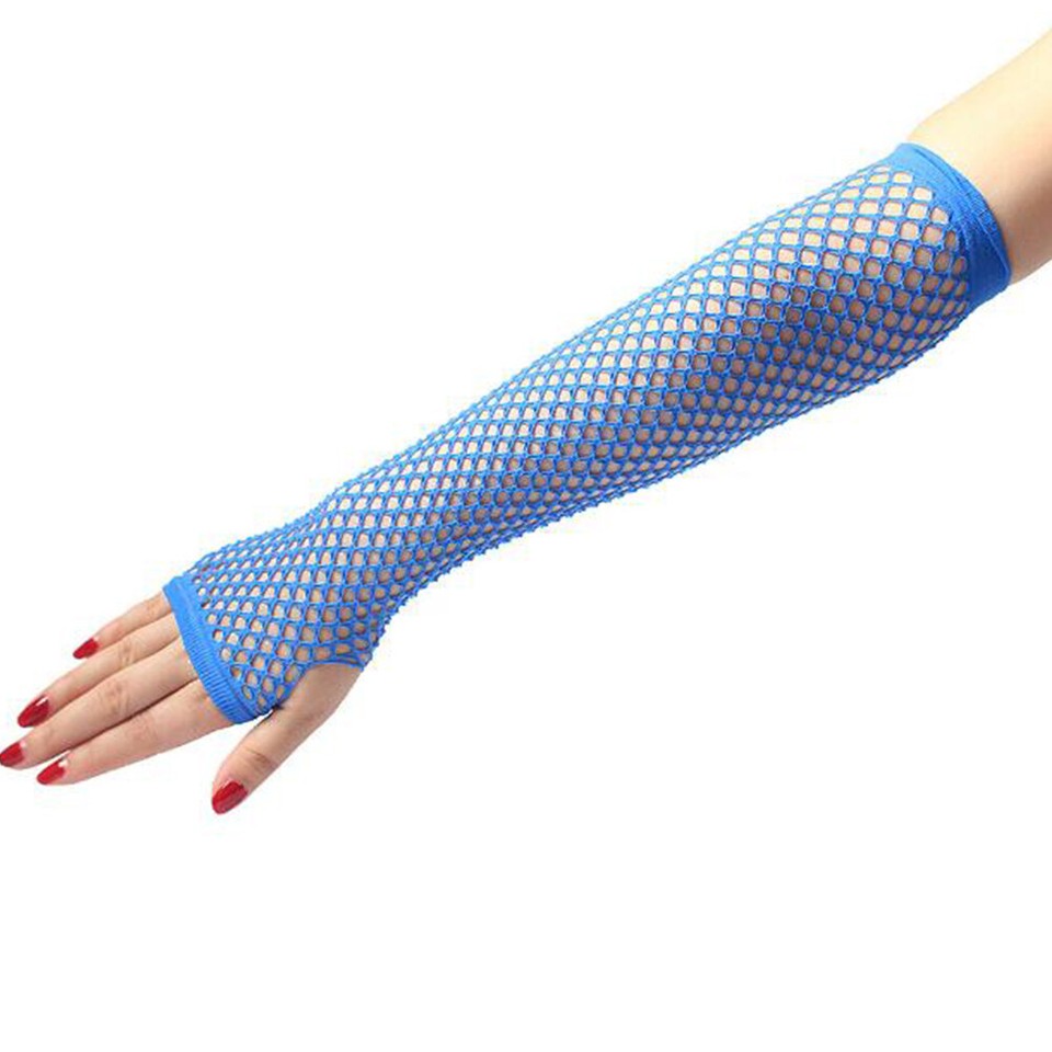 Long Fishnet Fingerless Gloves Mesh Net Sexy Lace Gloves For Fancy ...