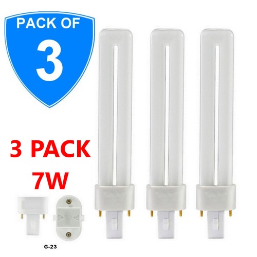 3x Energetic CFL Light Bulb PL 7W 380lm G23 2 Pin Energy Saving Cool ...
