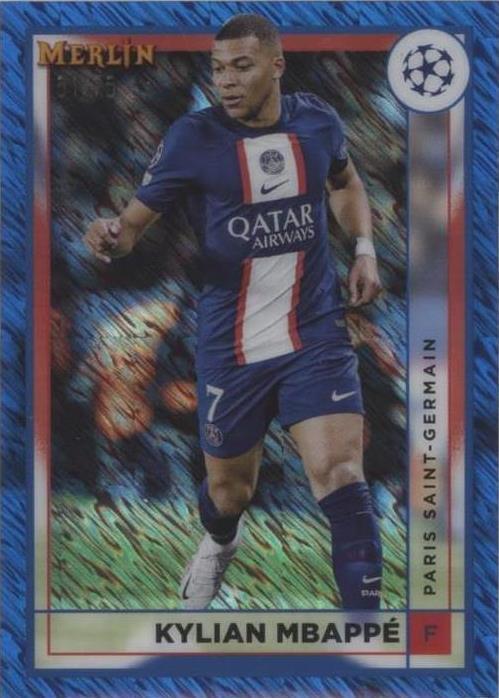 2022-23 Topps Merlin UEFA Club Competitions - Kylian Mbappe #105 Blue ...