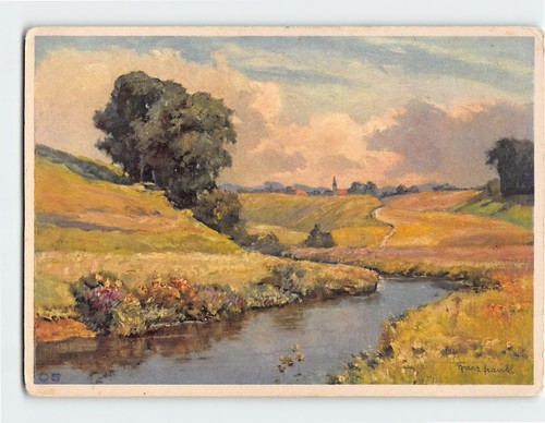 Postcard Landscape Oil Painting on Wood Panel | eBay