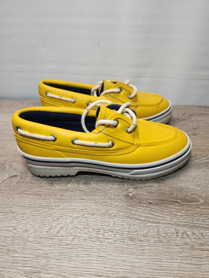 Sperry Top-Sider Boat Shoes Womens Yellow Rain Nautical Lace up -Size ...