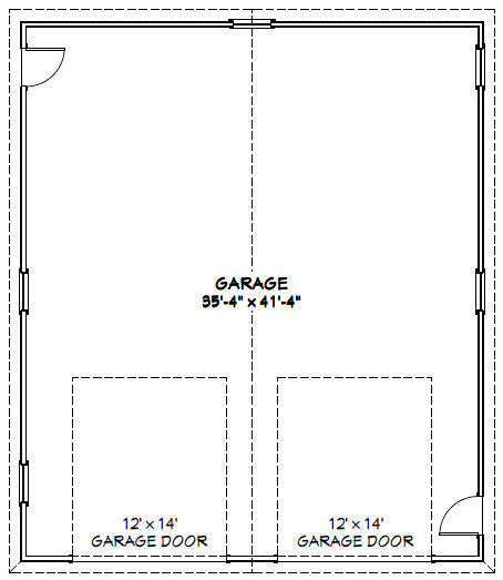 36x42 2 RV Garage - 1,512 sq ft - PDF Floor Plan - Model 1A | eBay