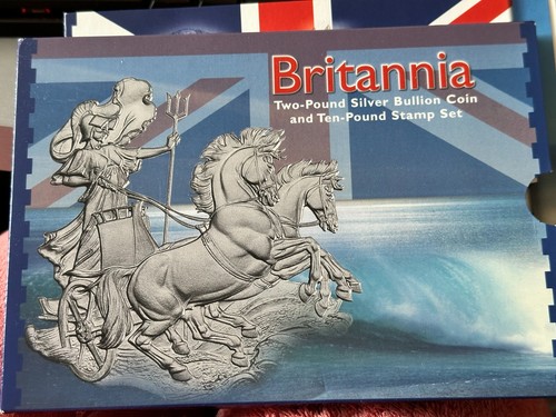 Britannia Two Pound Silver Bullion Coin and Ten Pound Stamp Set | eBay UK