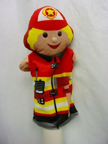 New Boy Girl Hand Puppet Fire Fighter Occupation Jobs Plush Stuffed Toy ...