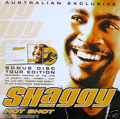 SHAGGY "HOT SHOT" AUSTRALIAN PROMO POSTER- Reggae, Dancehall, Pop, Hip ...