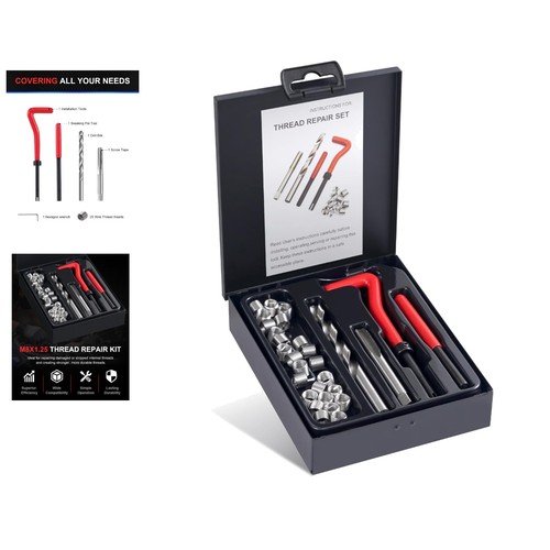 M8x1.25 Helicoil Thread Repair Kit with HSS Drill Bits & Tools for Easy ...