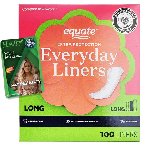 Healthy Surplus Equate Everyday Liners - Long - 100 with Active ...