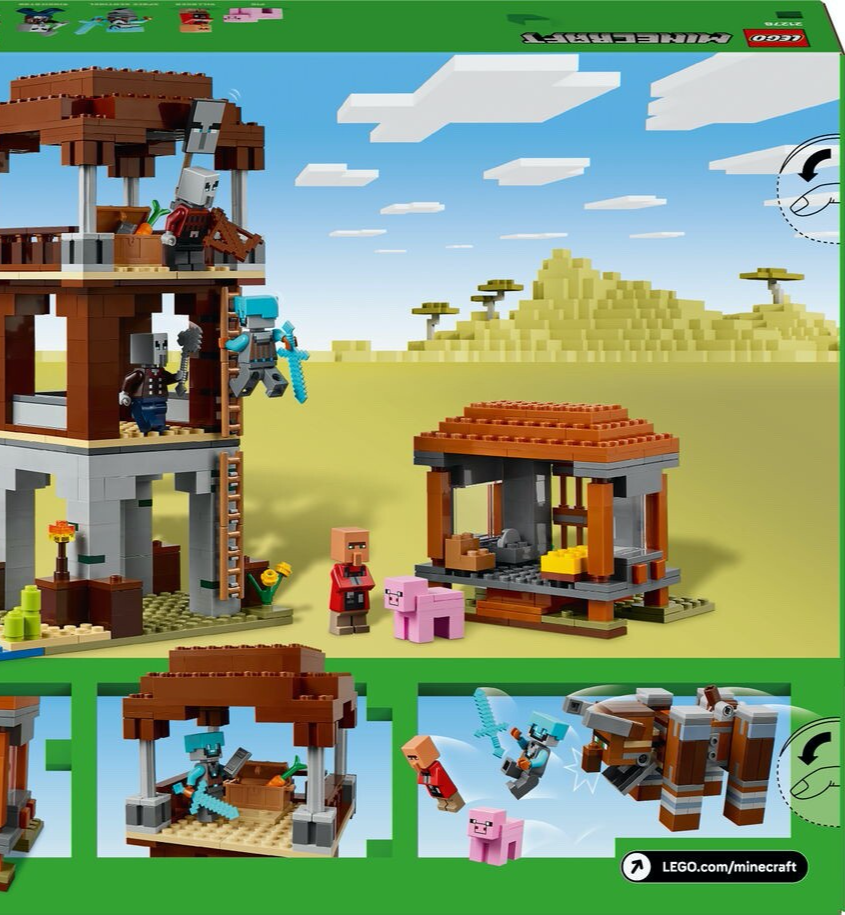 LEGO Minecraft 21278 The Pillager Outpost and Ravager 665 pcs Toy ...
