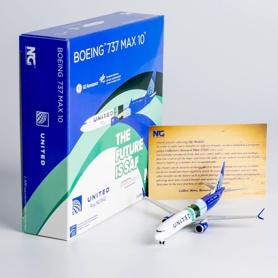 1:400 NG Model UNITED BOEING 737 MAX 10 Passenger Plane Diecast ...