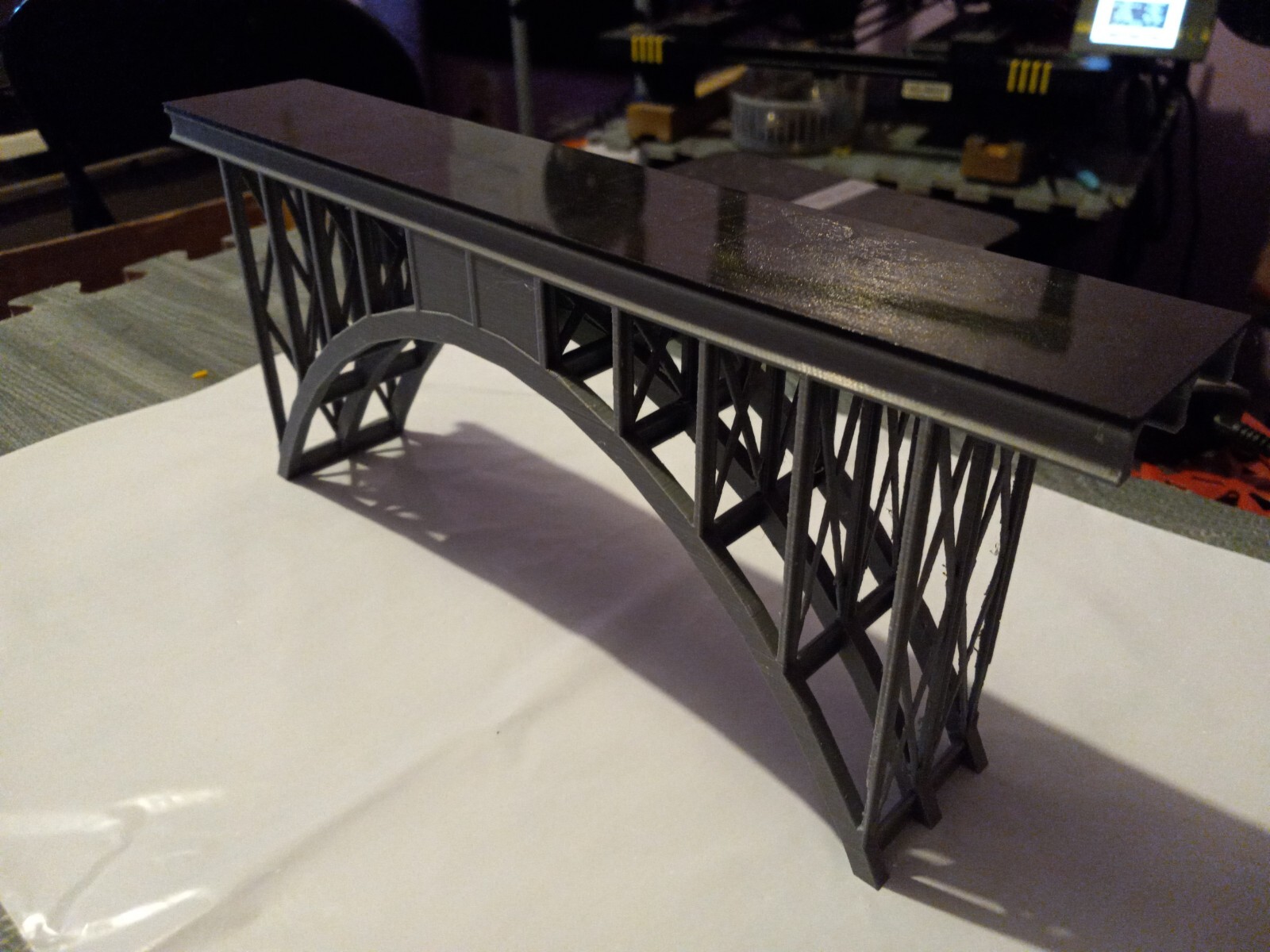 Big HO Scale Two Lane Vehicle or Train Truss Arch Bridge 3D Printed 1: ...