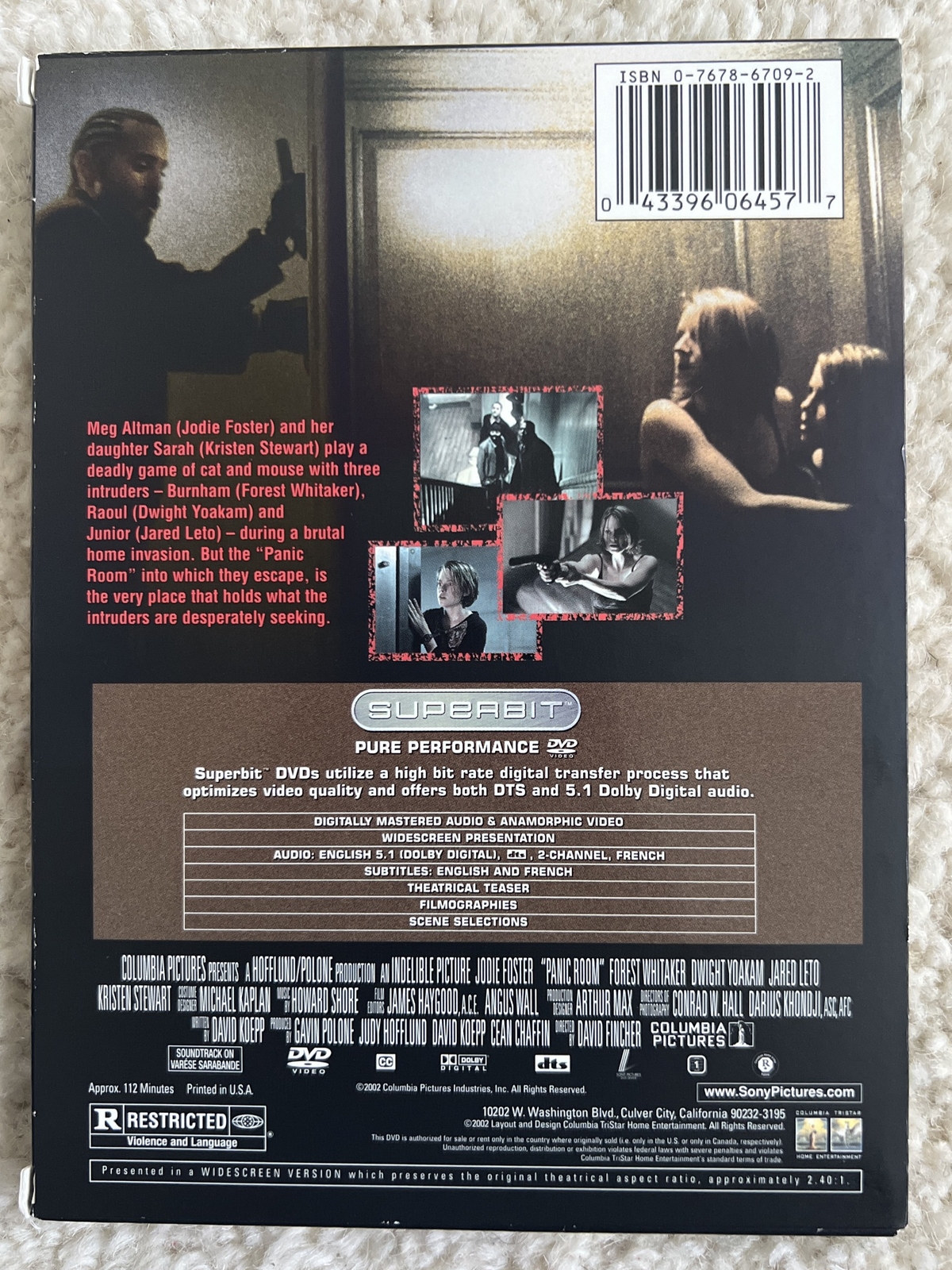 Panic Room DVD Jodie Foster Superbit Movie 43396064577 | eBay