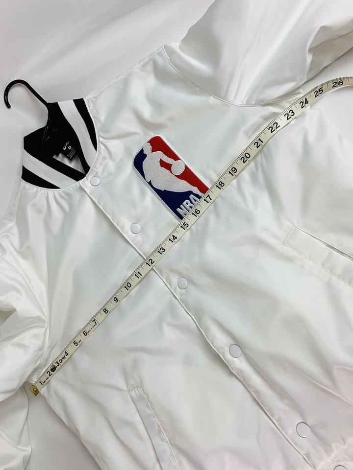 NIKE DUNK NBA BOMBER COAT VARSITY JACKET WHITE ALL STAR COACH WARM UP M ...