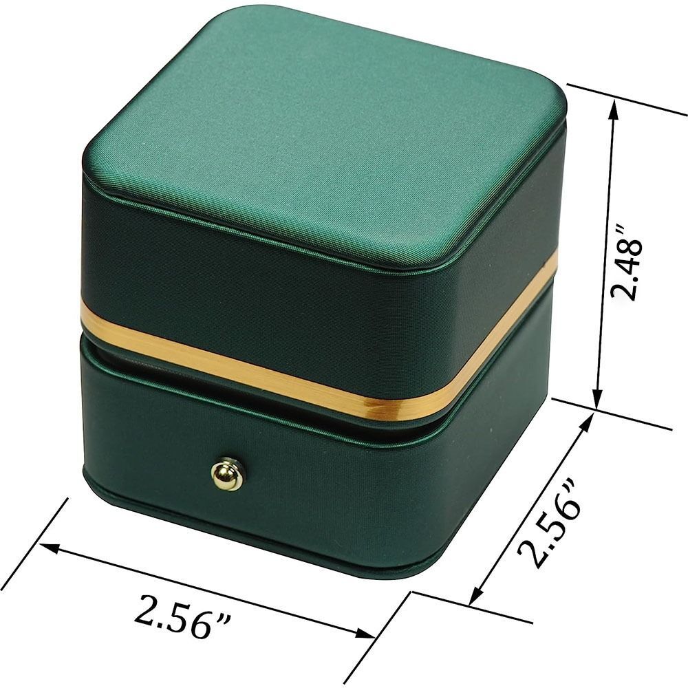 Elegant Square Ring Box Gold Trim Ring Display Boxes Engagement | eBay