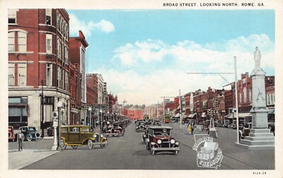 GA~GEORGIA~ROME~BROAD STREET LOOKING NORTH~CONFEDERATE MONUMENT~KRESS ...