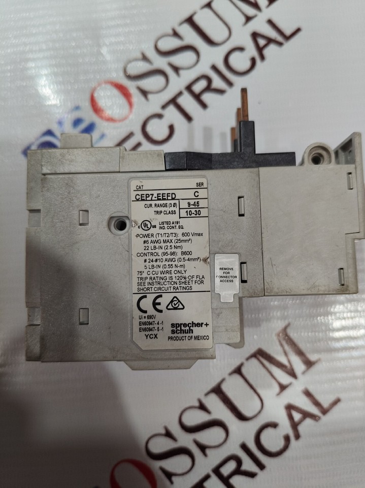 SPRECHER+SCHUH CEP7-EEFD THERMAL OVERLOAD RELAY RANGE 9-45AMP | eBay