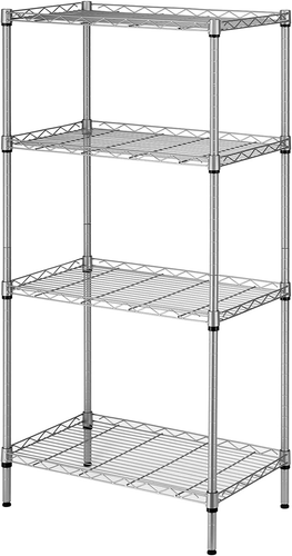 4 Tier Adjustable Storage Shelf Metal Storage Rack Wire Shelving Unit ...