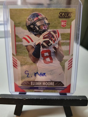 Elijah Moore Rookie Auto 2021 Panini Score Football | eBay