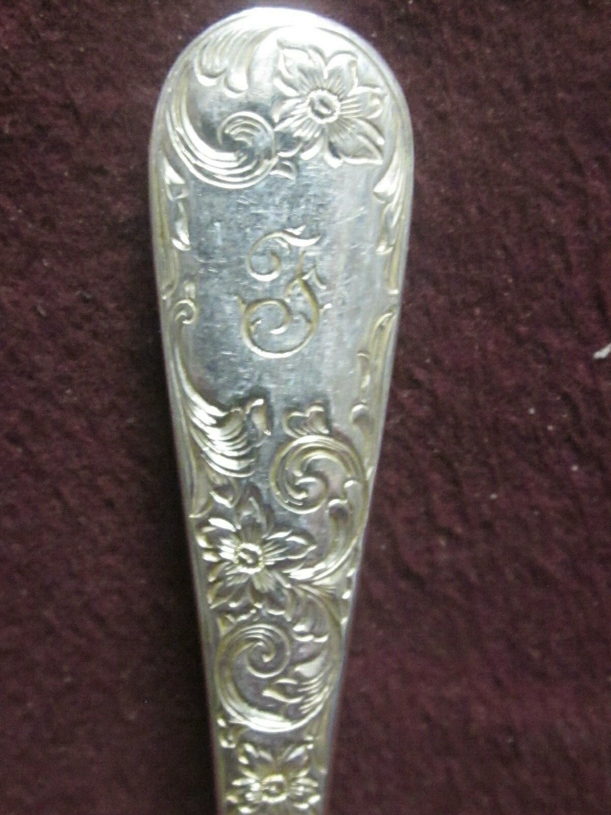 S Kirk & Son STERLING OLD MARYLAND ENGRAVED BUTTER KNIFE 5 3/8" 27g ...