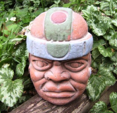 Aztec tiki latex w plastic backup concrete plaster mold 6.5"H x 5" W | eBay