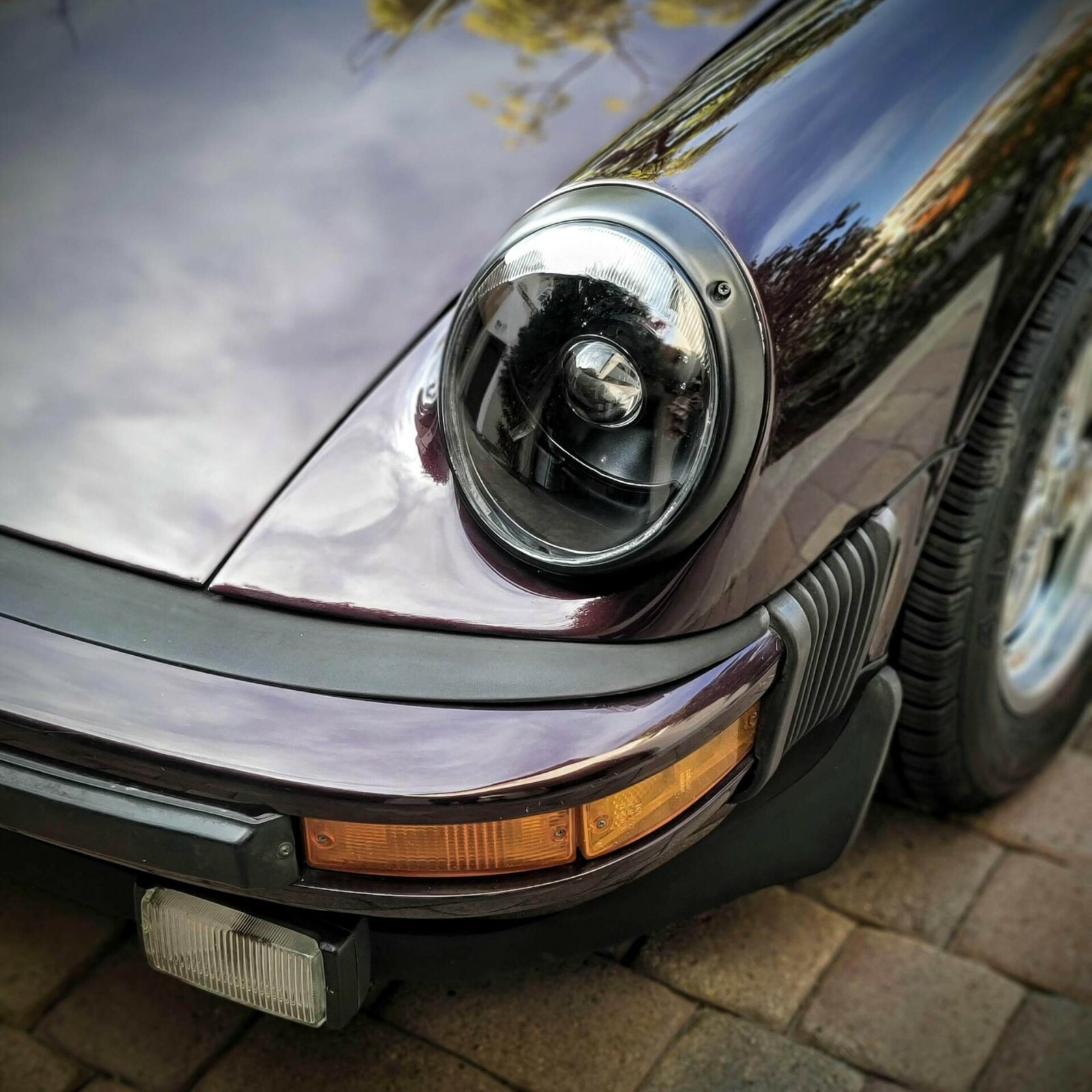 9HAUS Stealth Black Bi-LED Headlight Assembly for Porsche 911 964 ...