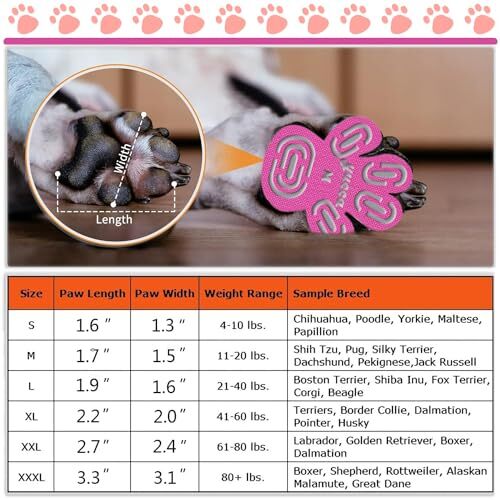 Dog Anti Slip Paw Grips Traction Pads, Dog Paw Protector L(21-40lbs)-12 ...