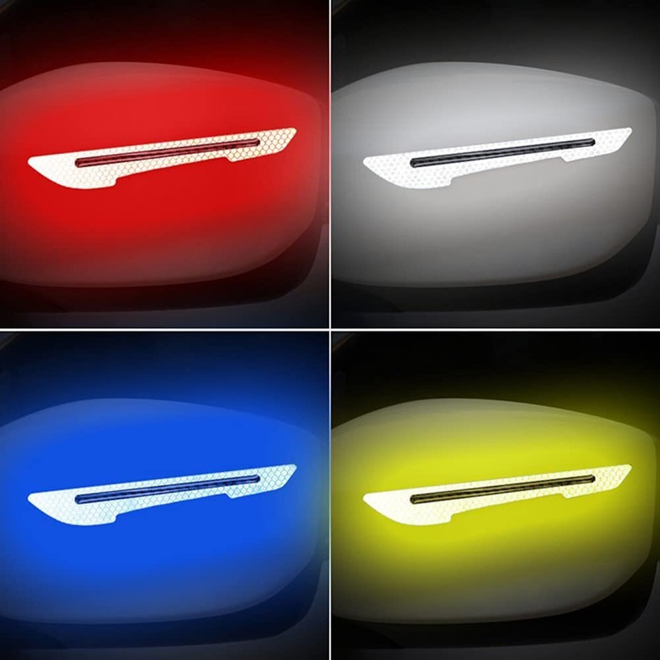 2x Car Reflective Carbon Fiber Car Side Mirror Warning Decal Sticker ...